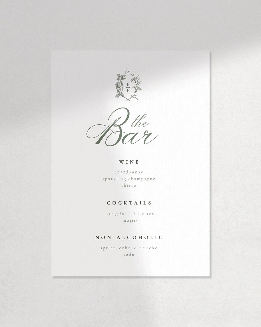 #1 Wedding Bar Sign Template | The Big Day Online