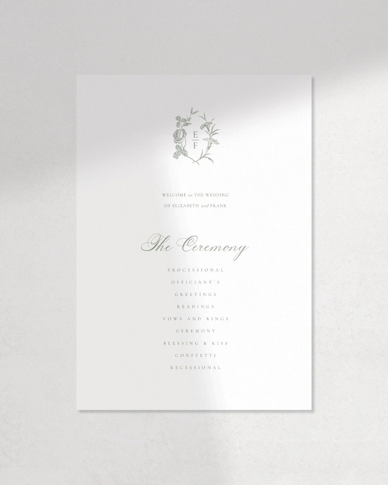 #1 Wedding Program Card Template | The Big Day Online
